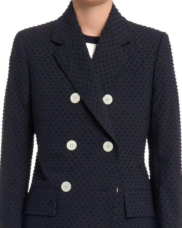 Thom Browne Swiss Dot Double Breasted Overcoat