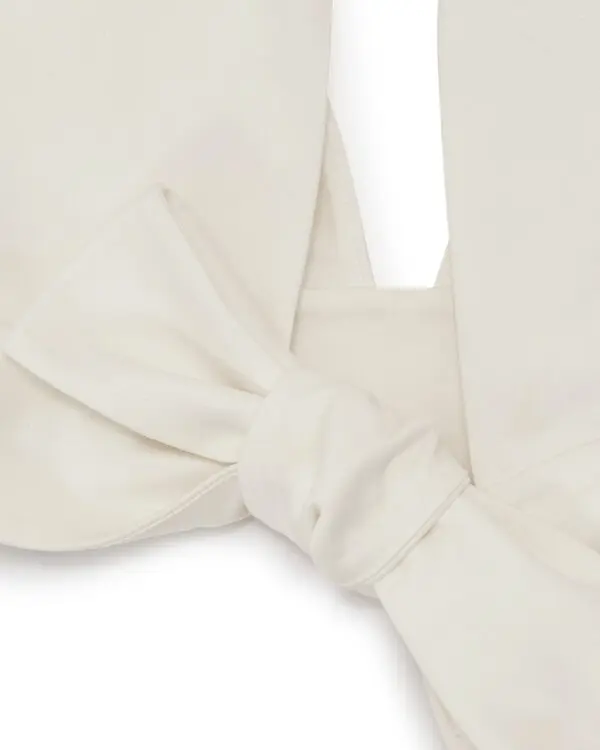 REISS Simone Cotton Cropped Tie Back Top