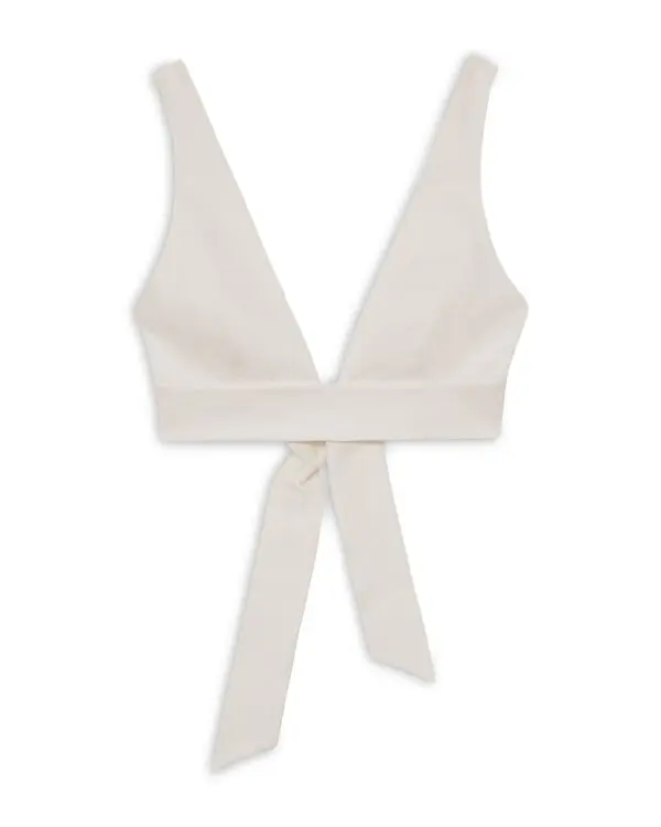 REISS Simone Cotton Cropped Tie Back Top
