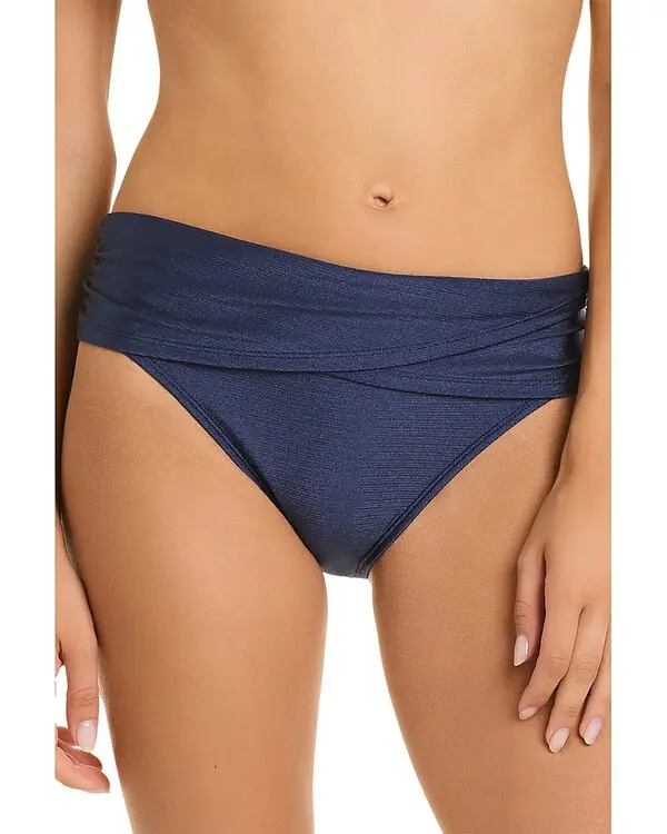 BLEU BY ROD BEATTIE Foldover Ruched Bikini Bottom - Midnight