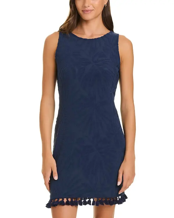 BLEU BY ROD BEATTIE A Line Pom Pom Trim Cover-up Dress - Midnight