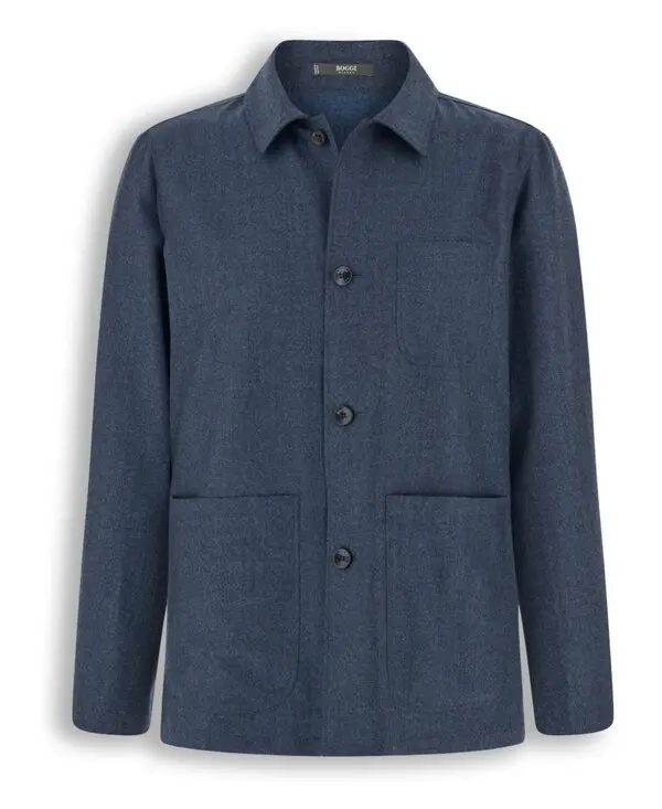 Boggi Milano Wool Flannel Melange Shacket
