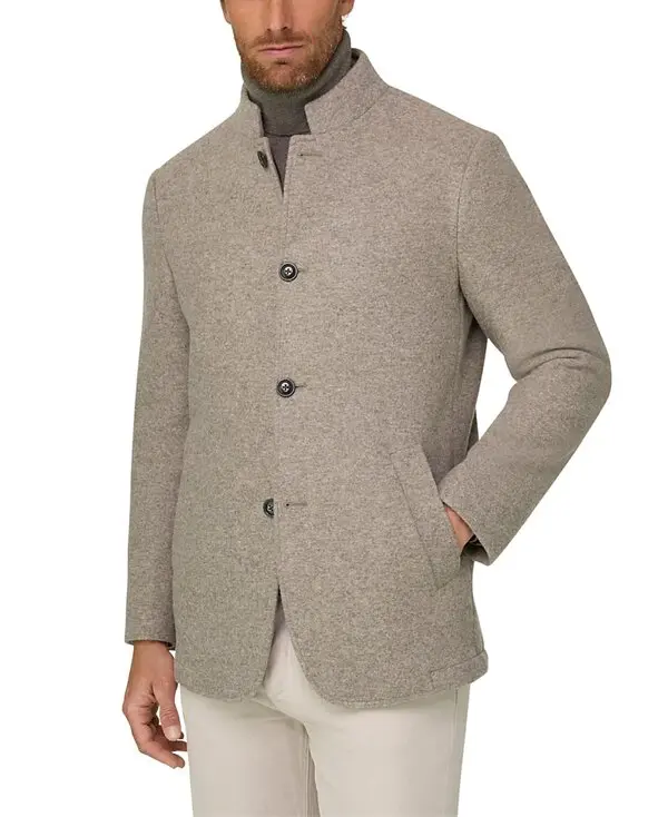 Boggi Milano Wool Cashmere Blend Melange Peacoat