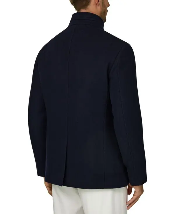 Boggi Milano Padded Wool Blend Melange Peacoat