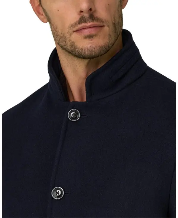 Boggi Milano Padded Wool Blend Melange Peacoat