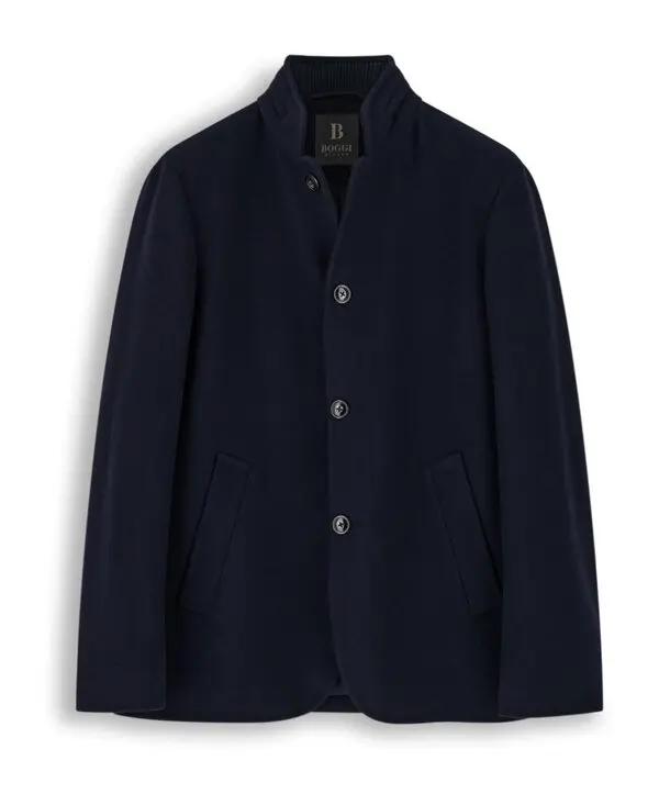 Boggi Milano Padded Wool Blend Melange Peacoat