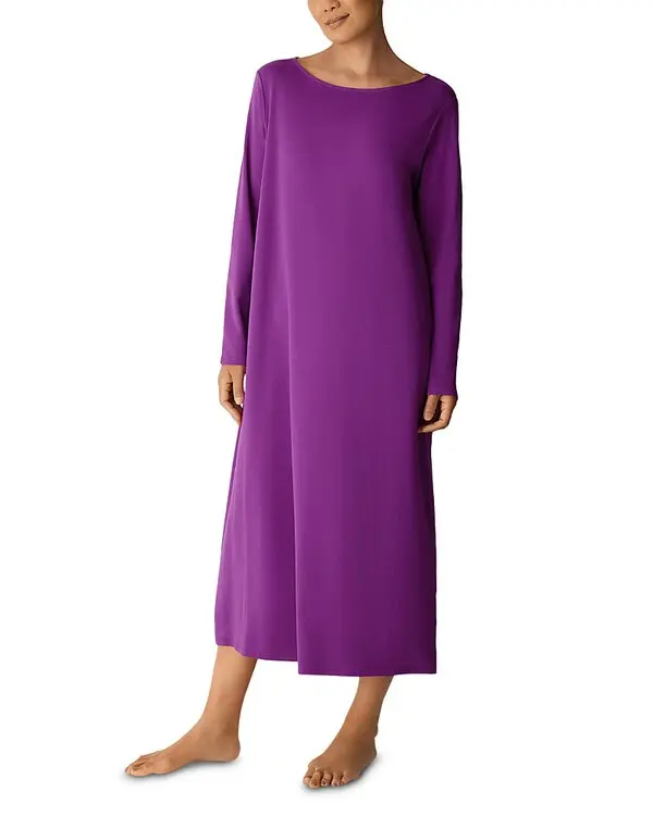 Eileen Fisher Cotton Bateau Neck Midi Dress - Jam