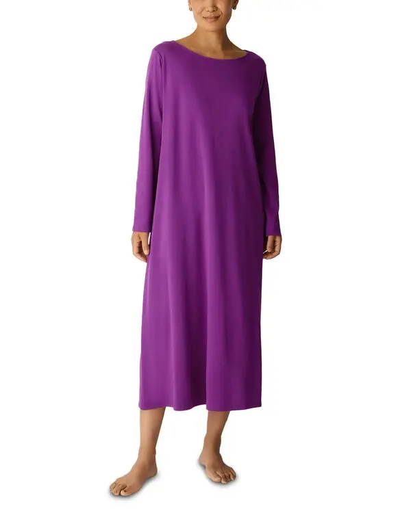 Eileen Fisher Cotton Bateau Neck Midi Dress - Jam