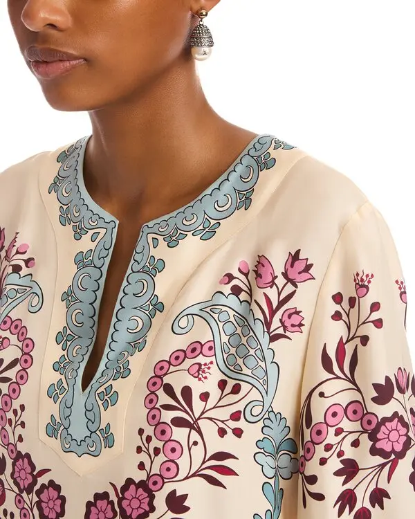 La DoubleJ Kaftan Floral Silk Midi Dress