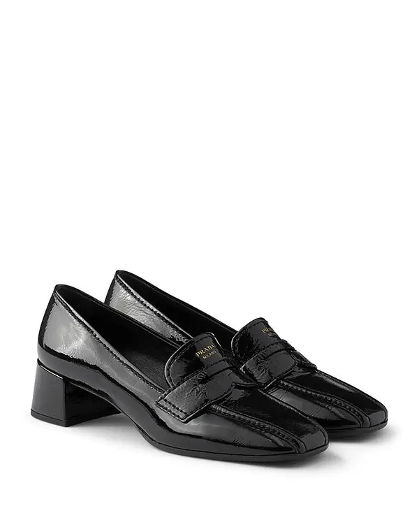 Prada Patent Leather Loafers - Black