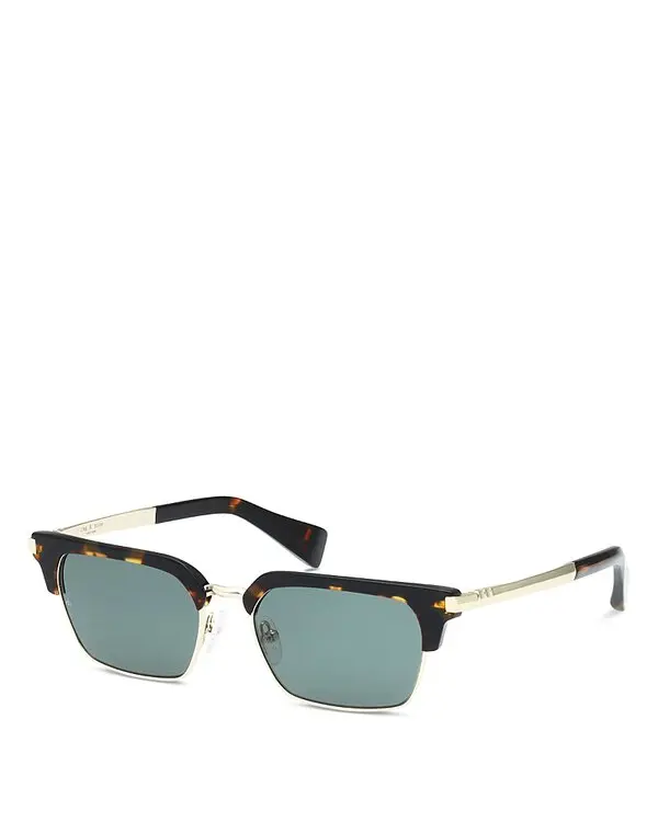 Rag & Bone Theo Square Sunglasses, 53mm - Dark Havana/green