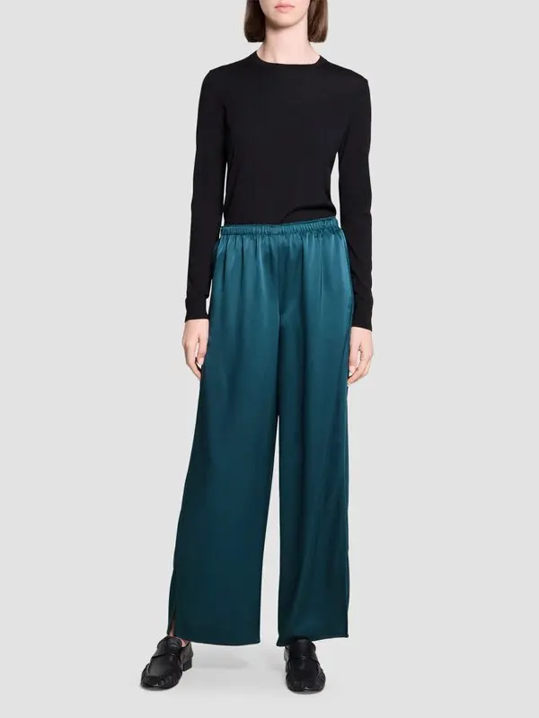Theory Satin Relaxed Wide-leg Pants