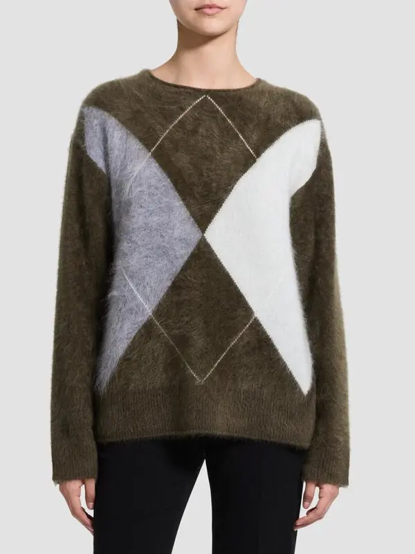 Theory Brushed Argyle Sweater