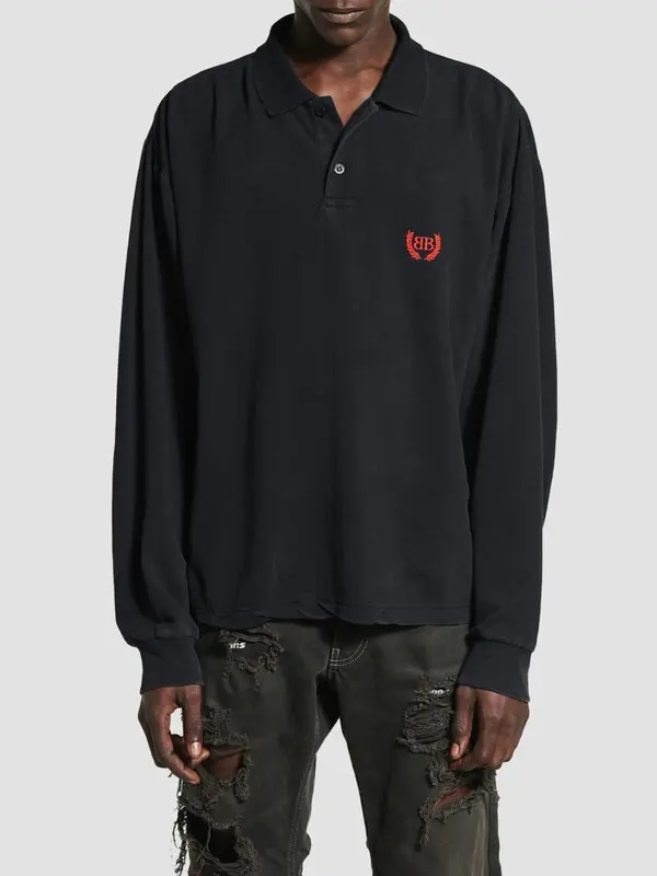 Balenciaga Laurel Classic Long Sleeve Regular Polo Shirt