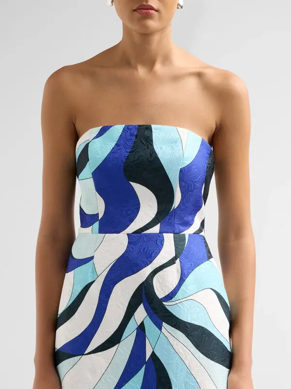 MILLY Orion Abstract Jacquard Maxi Dress