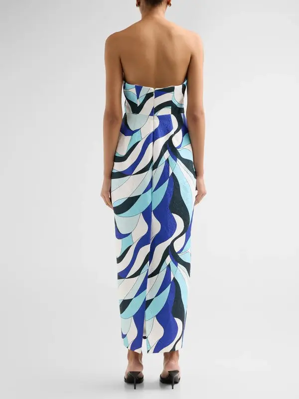 MILLY Orion Abstract Jacquard Maxi Dress