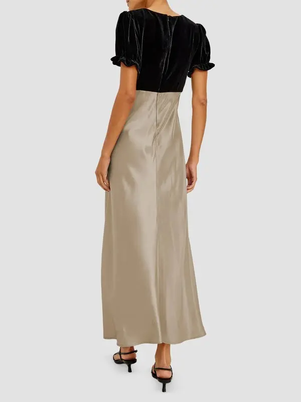 Rails Dory Velvet & Satin V-neck Midi Dress
