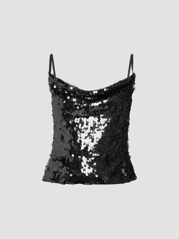 L'AGENCE Calista Sequin Cowlneck Camisole