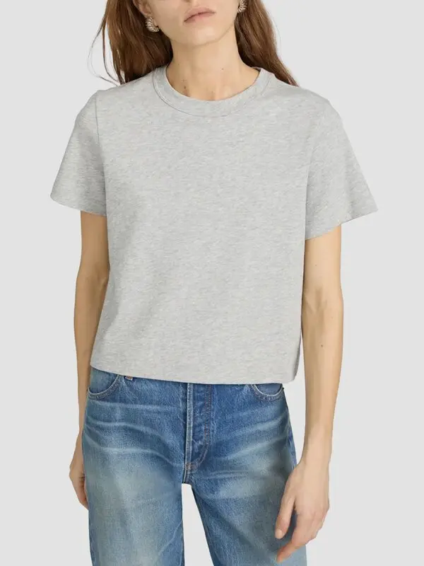 FRAME The Heather Boxy Crewneck T-shirt