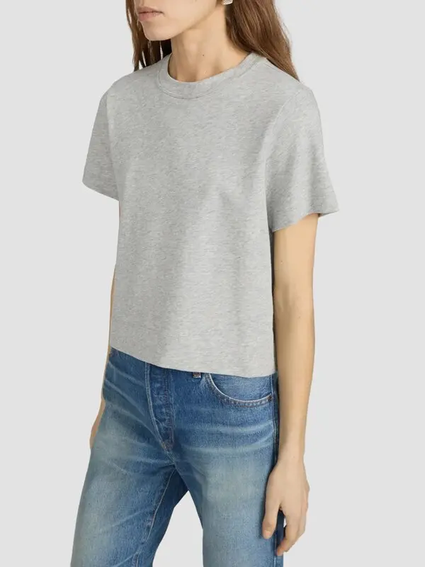 FRAME The Heather Boxy Crewneck T-shirt