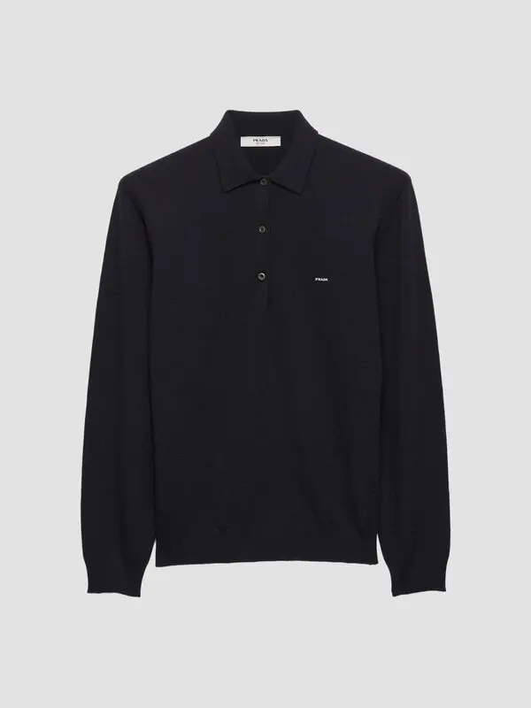 Prada Wool Polo Sweater - Black