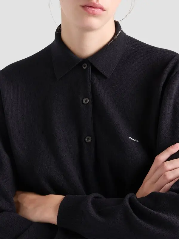 Prada Wool Polo Sweater - Black