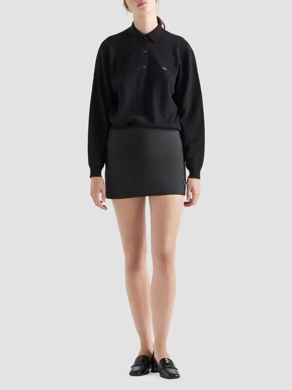 Prada Wool Polo Sweater - Black