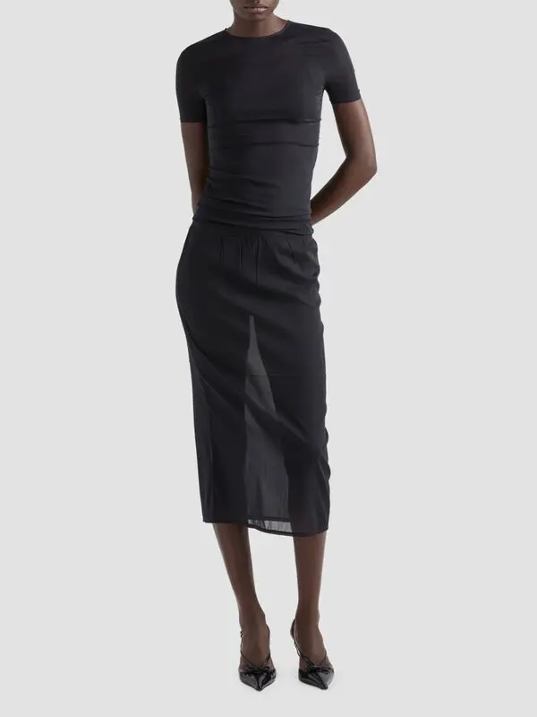 Prada Stretch Silk Chiffon Top