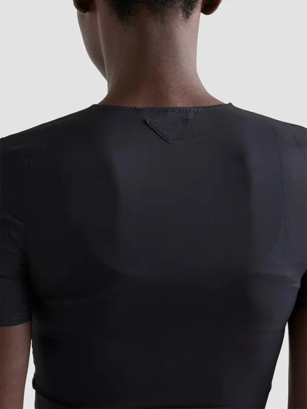 Prada Stretch Silk Chiffon Top