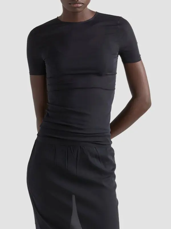 Prada Stretch Silk Chiffon Top