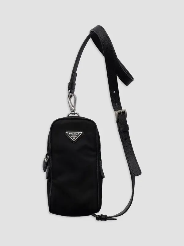 Prada Re-nylon And Saffiano Leather Pouch - Black