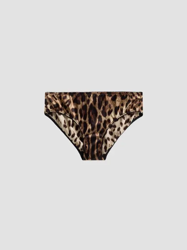 Dolce & Gabbana Leopard-print Stretch-silk Briefs