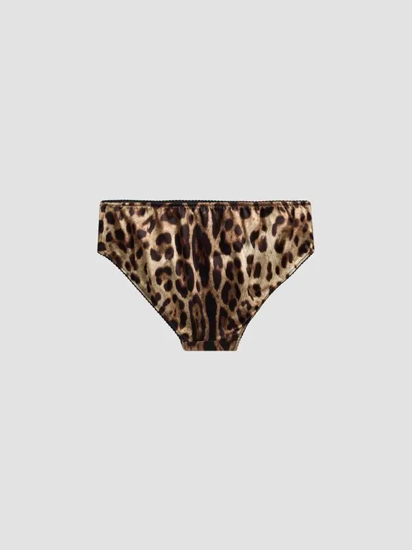 Dolce & Gabbana Leopard-print Stretch-silk Briefs