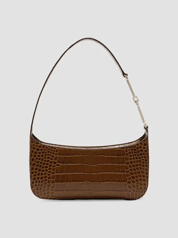 TOM FORD Arc Crocodile-embossed Shoulder Bag - Cinnamon