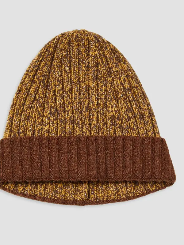 Zegna Cashmere Wool And Silk Beanie - Yellow