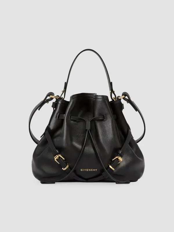 Givenchy Mini Voyou Bucket Bag In Shiny Leather - Black
