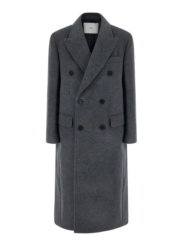 DUNST Tailored Double-breasted Cashmere And Wool Jacket For - Grey