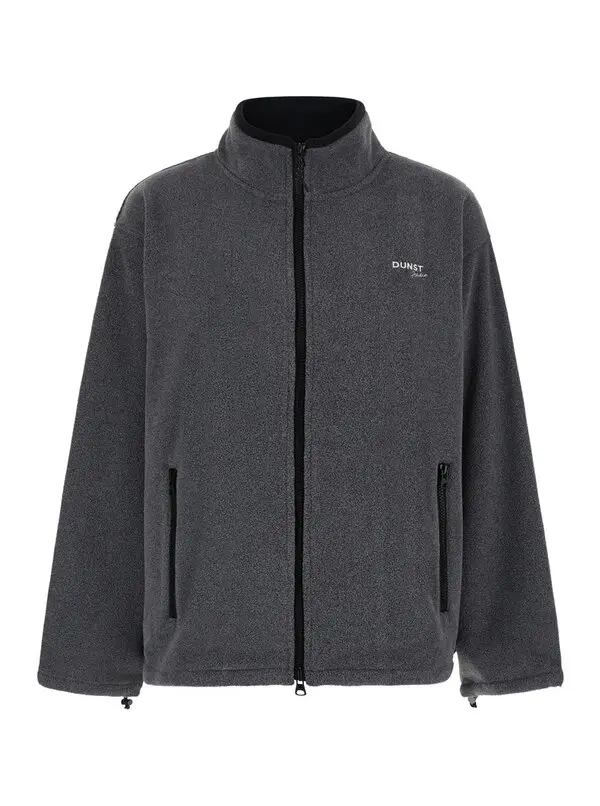 DUNST Tech Fabric Gray Fleece Zip Hoodie