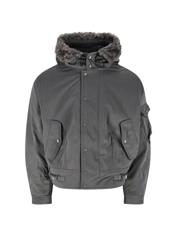Our Legacy Faux Fur Trim Hooded Jacket - Grey