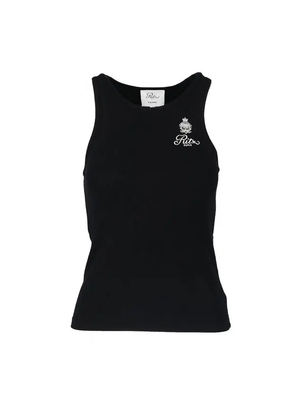 FRAME Logo Tank Top - Black