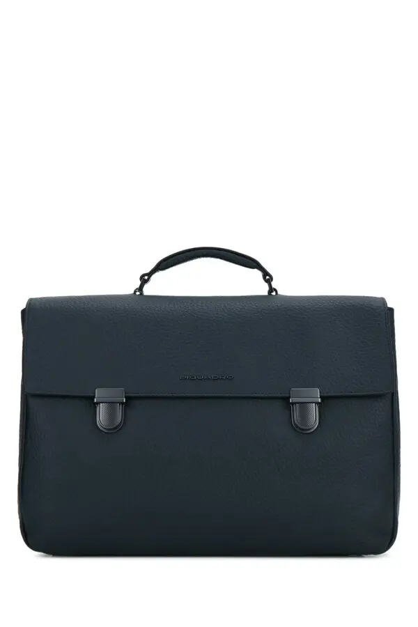PIQUADRO Leather One-handle Briefcase Bag - Bluve