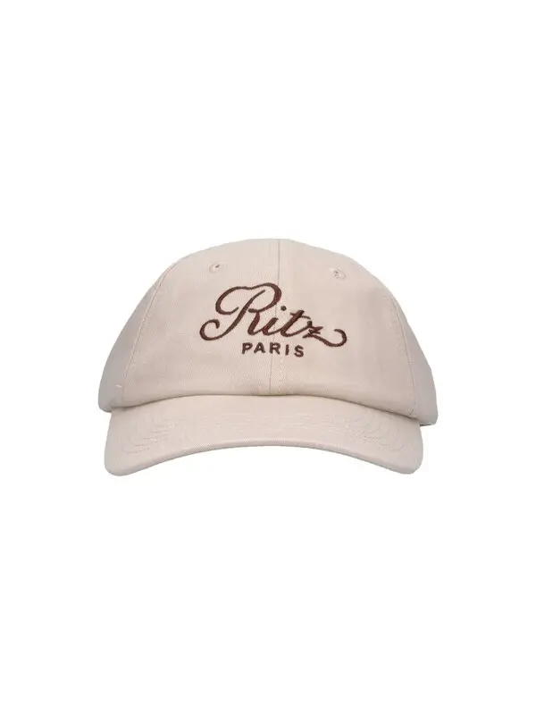 FRAME Embroidered Cotton Baseball Cap - Beige