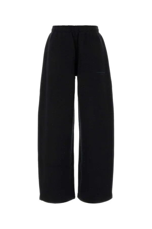 Alexander Wang Mid-rise Relaxed Sweatpants With Allover Hotfix Detail - Black