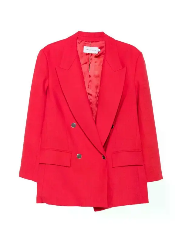SIMONA CORSELLINI Double-breasted Peak-lapels Blazer - Red