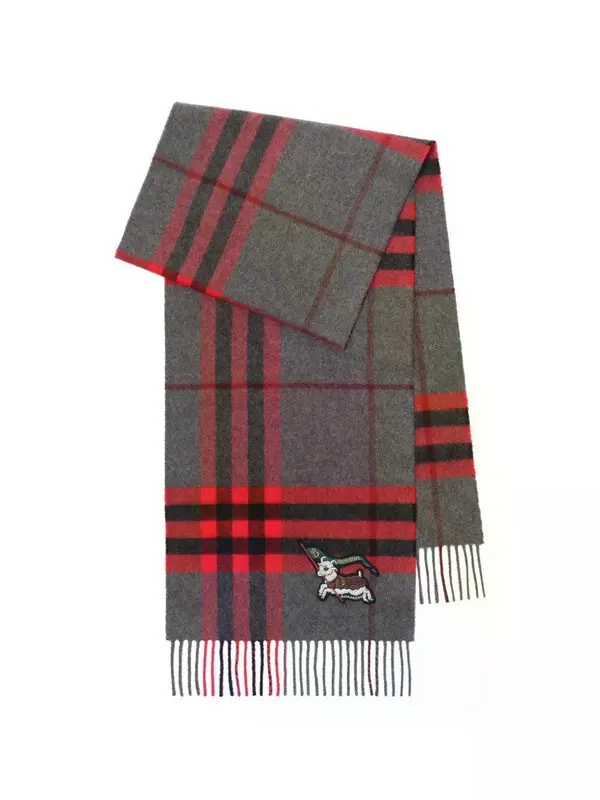 Burberry Check Cashmere Scarf - Grey
