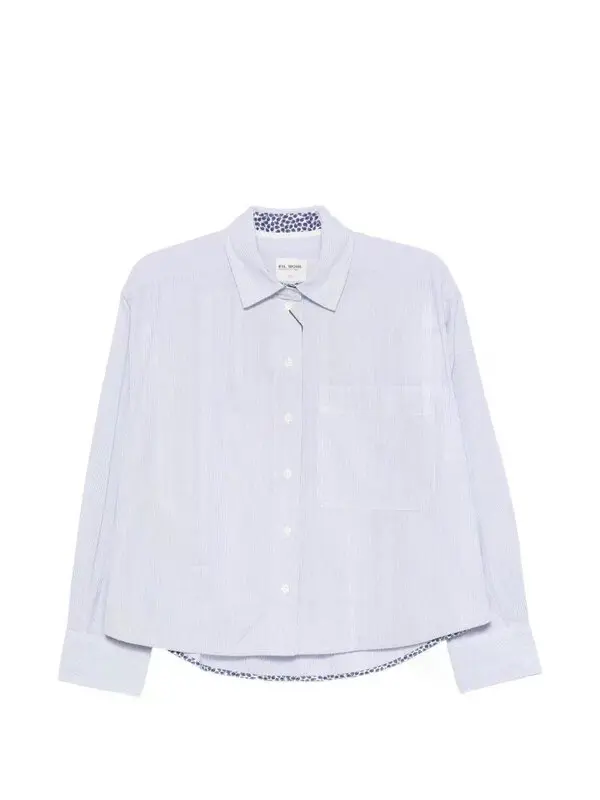 Fil Noir Striped Patch-pocket Shirt - Blue