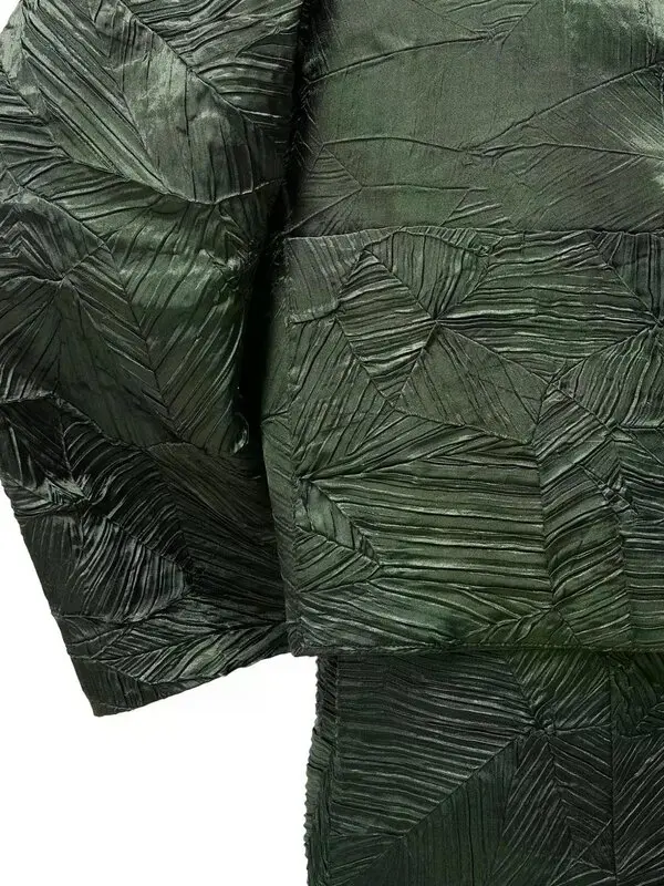 MEIMEIJ Plissé-effect Leaf-pattern Jacket