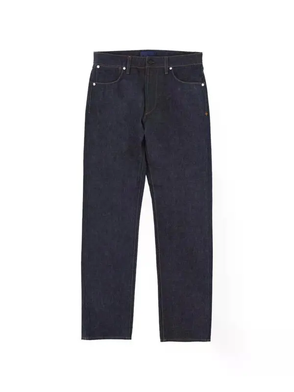 Stone Island J100005 Logo-patch Raw-denim Jeans