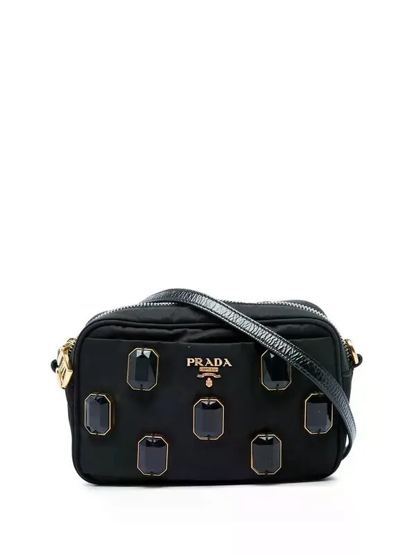 Prada 2010-2026 Pietre Tessuto Crossbody Bag - Black