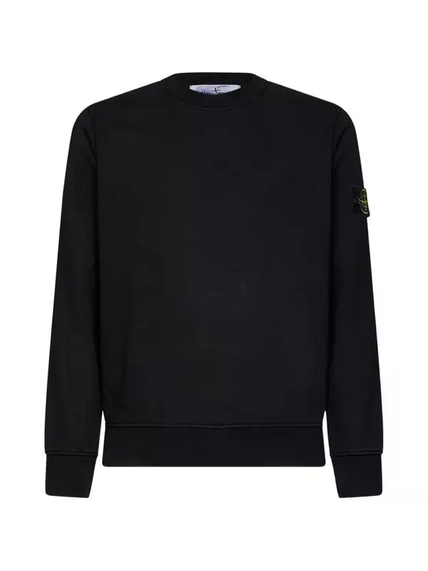 Stone Island 6100060 Organic Cotton Fleece Sweatshirt - Black